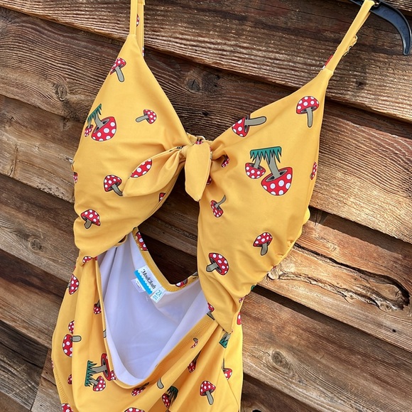 Modcloth | Swim | Modcloth Open Belly Mushroom One Piece Bathing Suit ...